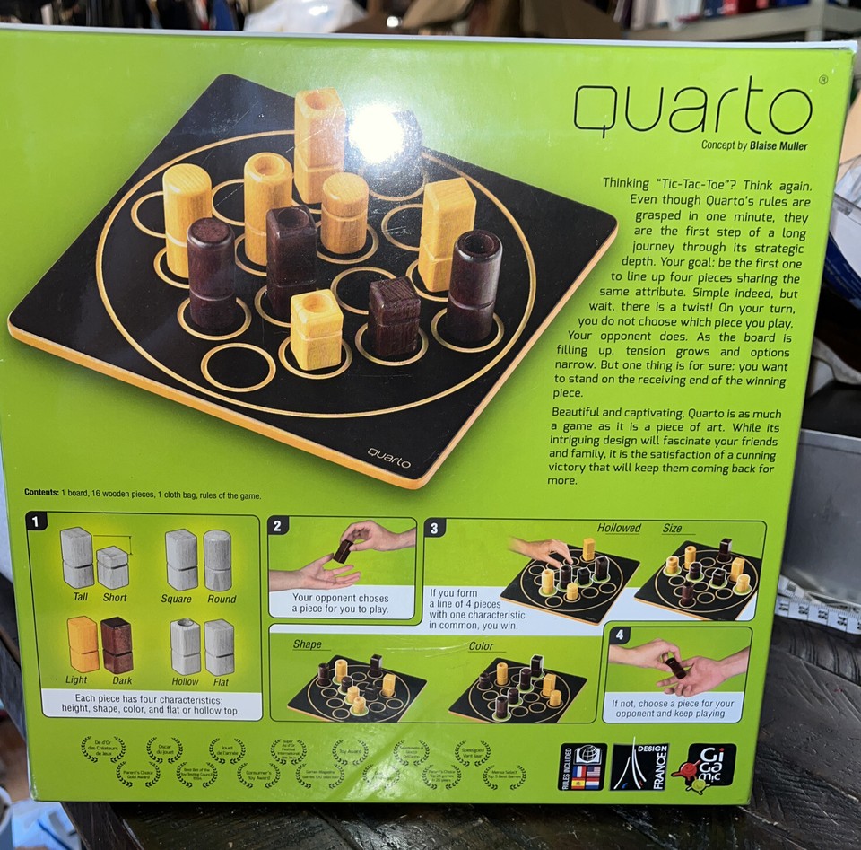 Gigamic Quarto Strategy Board Game 2-Players Ages 8+ NEW SEALED | eBay
