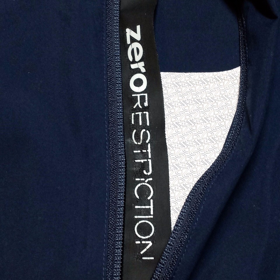 Zero Restriction Blue Full Zip Removable Sleeve Windbreaker Jacket - Size Large | eBay