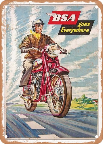 METAL SIGN - 1954 BSA Goes Everywhere Vintage Ad | eBay