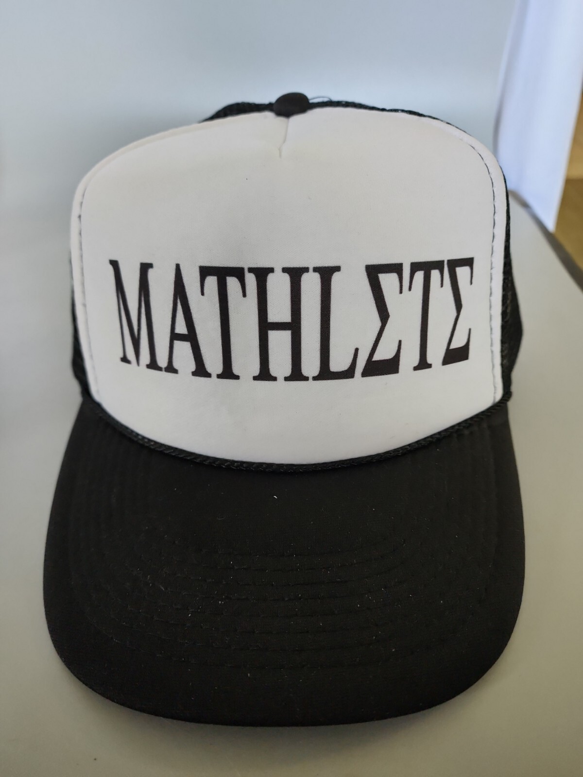 Vintage Otto Black & White Mathlete Mesh Trucker Cap … - Gem