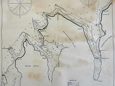 Manhasset Harbor Hempstead Little Neck Bay New York 1901 Eldridge map ...
