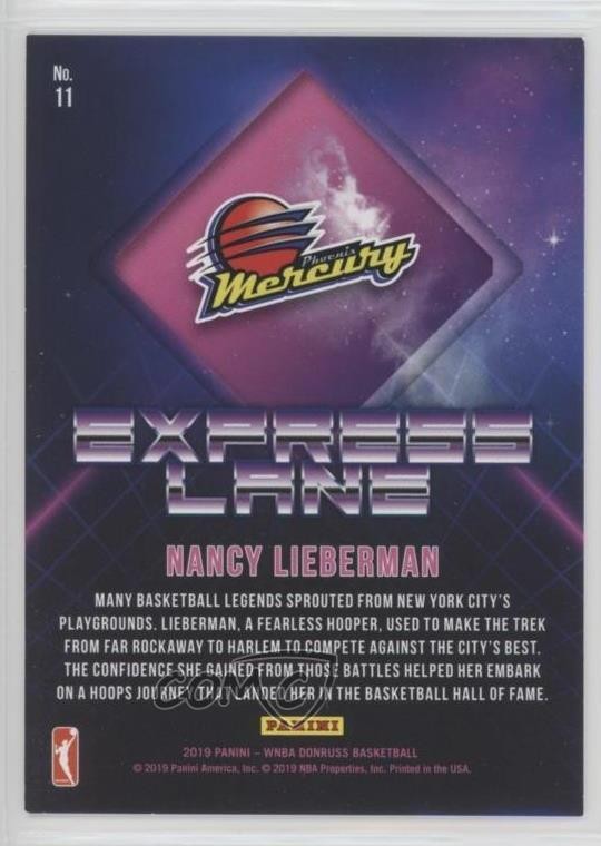 2019 Donruss WNBA Express Lane Press Proof Nancy Lieberman-Cline ...