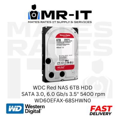 WDC Red NAS 6TB SATA 3.0, 6.0 Gb/s 3.5" 5400 rpm HDD WD60EFAX-68SHWN0 ...