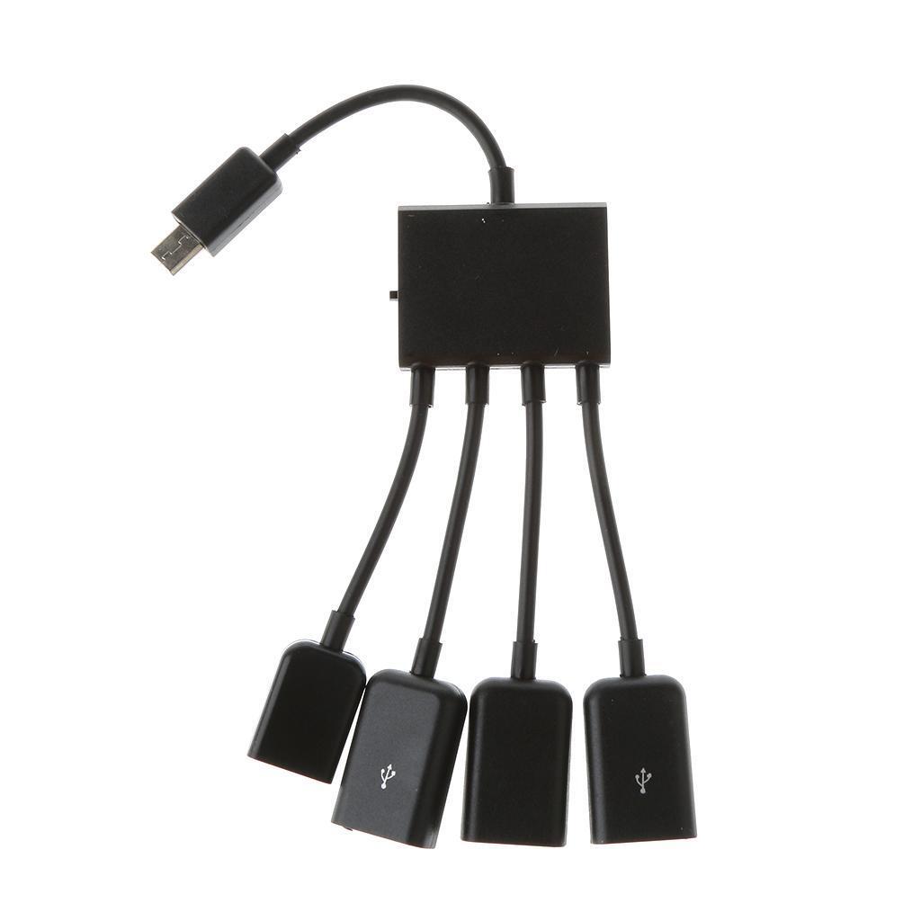 4 in 1 Micro USB Hub Male to Female Three USB 2.0 Host OTG Adapter ...
