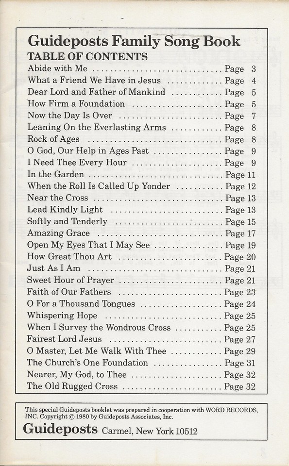 The Guideposts Family Songbook; Word Records & Guideposts (1980) | eBay
