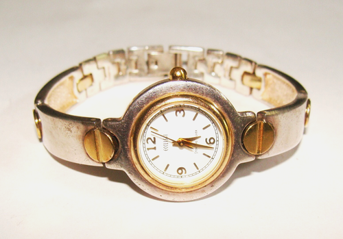 Ecclissi Sterling Silver 2-Tone 46.9g #31270 Nail Head Bracelet Watch 7 ...