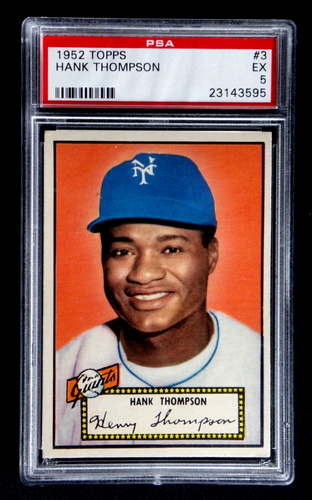 HANK THOMPSON 1952 TOPPS BASEBALL CARD #3 PSA 5 EXCELLENT ICONIC SET ...