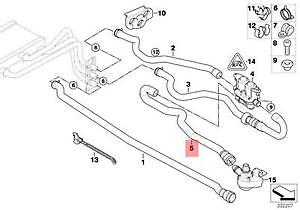 NEW BMW 5 E60 ADDITIONAL WATER PUMP HOSE 64216911000 3.0 PETROL OEM | eBay