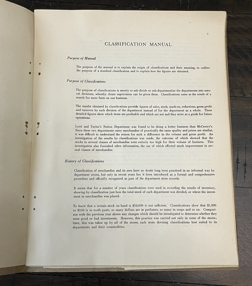 Associated Dry Goods Corp Classification Manual 1925 Department Store ...