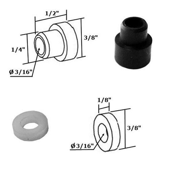 Shower Door Nylon Bushing and Washer Kit for Framed Pivot Shower Doors ...