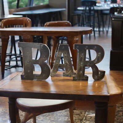 BAR Light Up 9” Letters Battery Powered Home Decor with Vintage Look | eBay