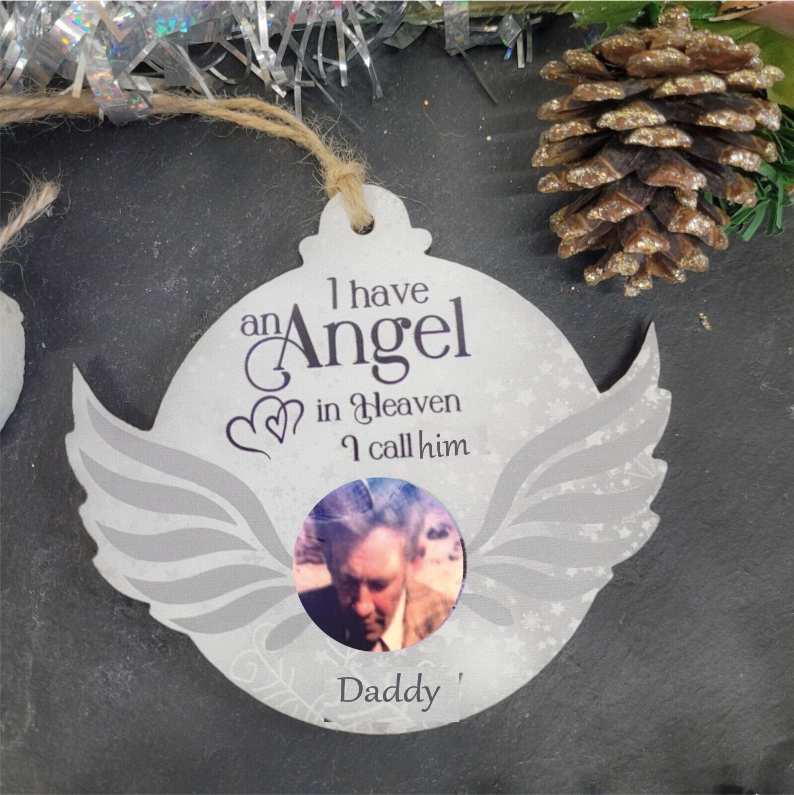 Personalised Christmas Remembrance Bauble Xmas Memorial Tree Decoration ...