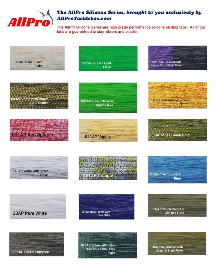 Silicone Tabs Skirts, Jig Skirts, Lure Skirts 25 or 100ct FREE SHIP ...