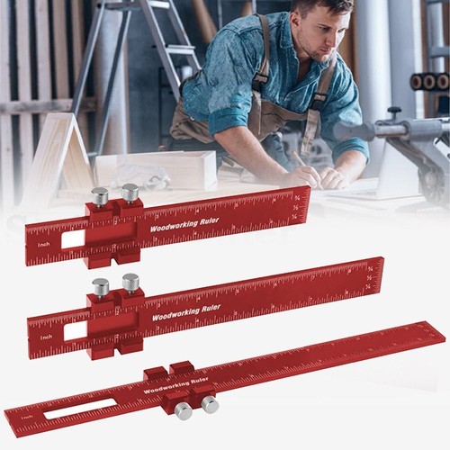 Stop Include 6, 8, and 12 Inch Aluminum Woodworking Rulers 3 Pcs Ruler ...