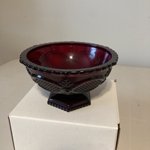 Vintage Avon 1876 Cape Cod Ruby Red Footed Pedestal Glass Candy Dish ...