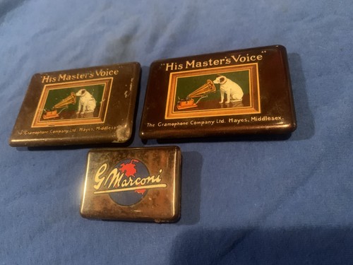 His Masters Voice 2 x Badges HMV Radiogram tin Badge 3" x 2" and ...