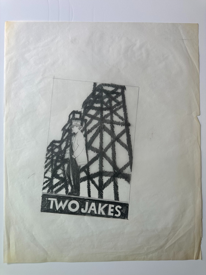 Vintage Original Two Jakes movie poster pencil sketch lot Jack ...