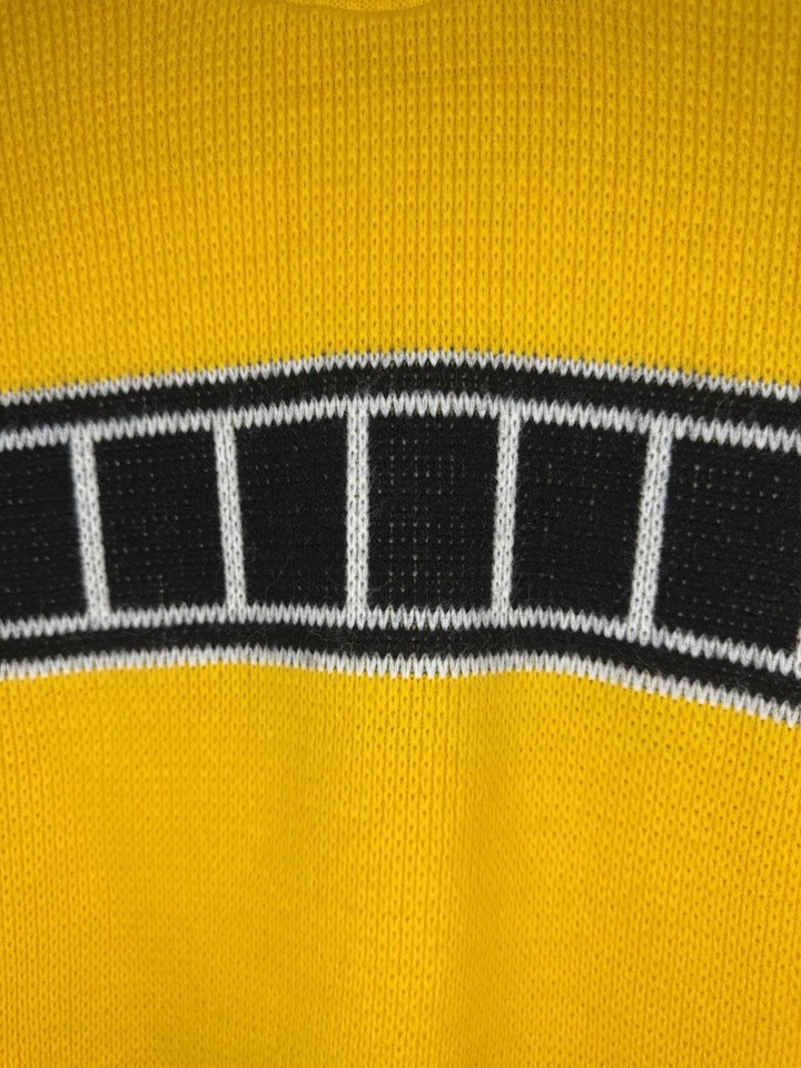 Vintage 70s YAMAHA Knit Molly Design CrewNeck Motocross Sweater Yellow ...