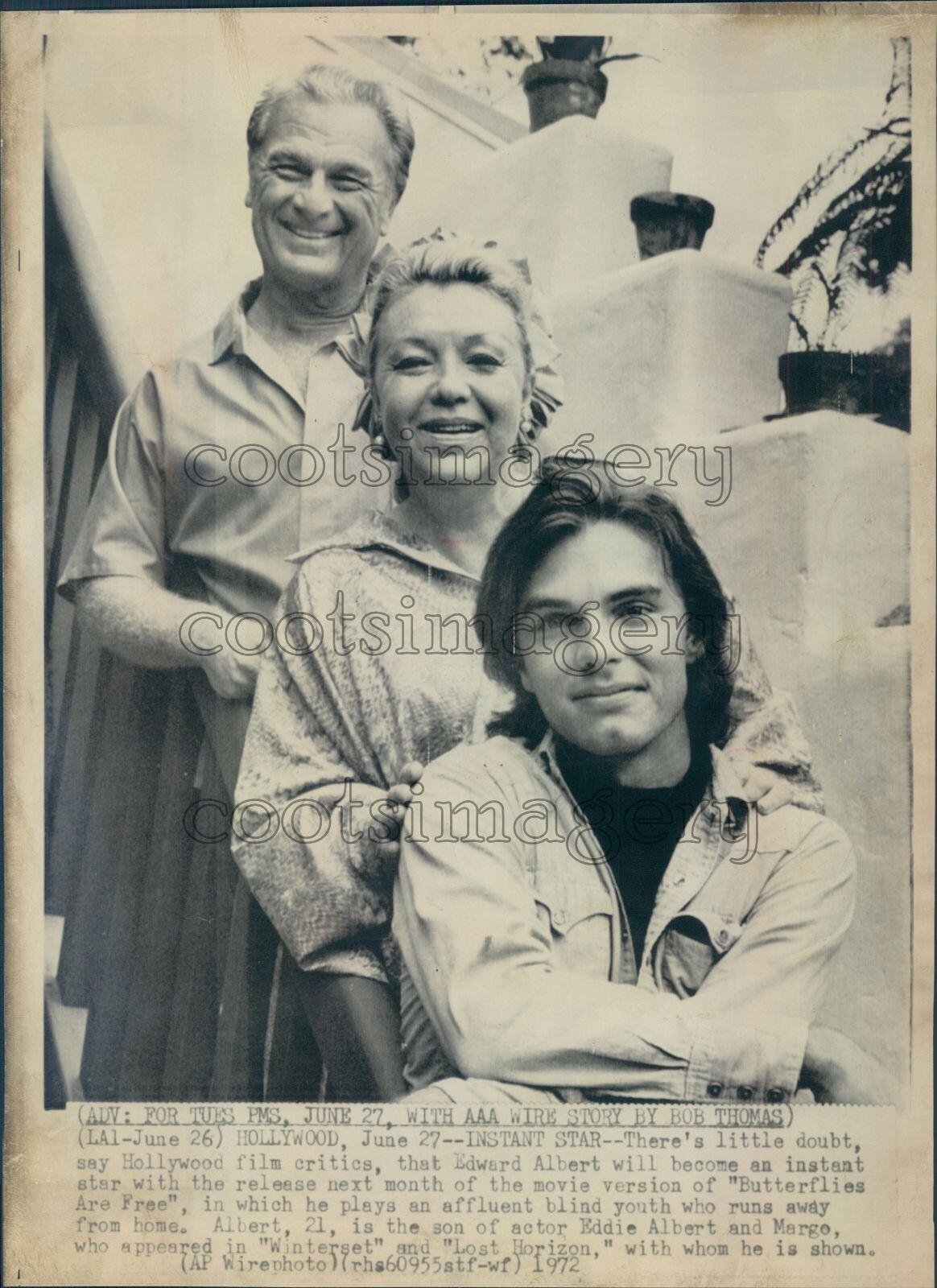 1972 Press Photo Actor Eddie Albert With Wife Margo & Son Edward 1970s ...