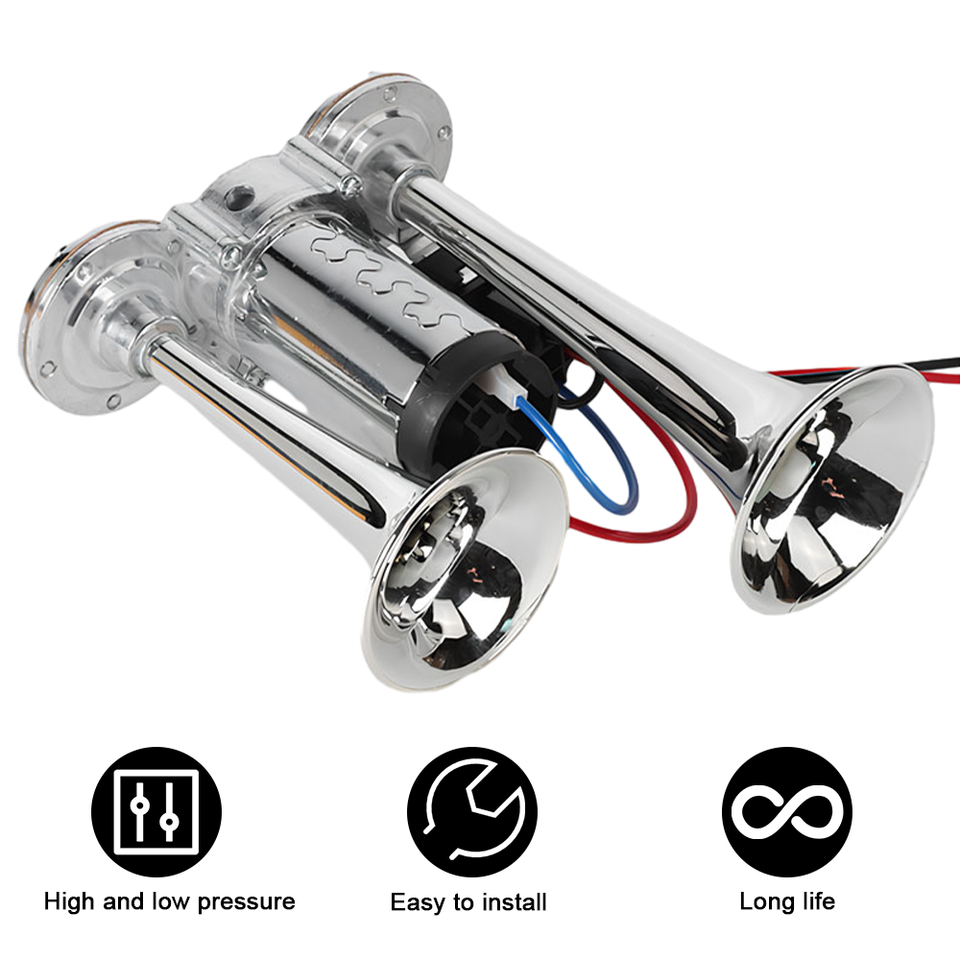 600DB 12V Electric Trains Horns Air Train Horn Kit for Truck Car Super ...