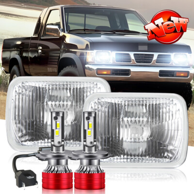 For Nissan Pickup Hardbody D21 2SETS 7x6" LED Headlights DRL High/Low ...