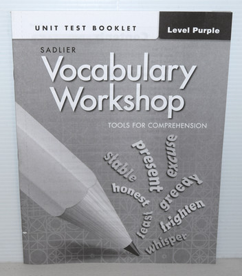 Sadlier Vocabulary Workshop Unit Test Booklet Level Purple 2021 New ...