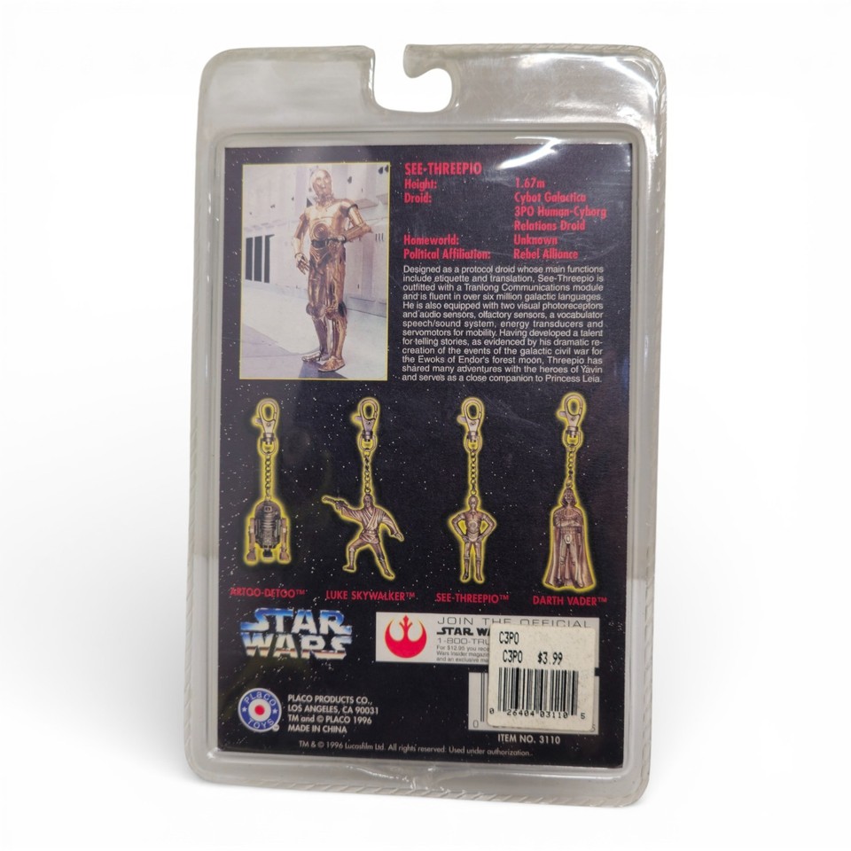 Star Wars See-Threepio C3PO Die Cast Metal Key Chain Item 3110 NOS ...