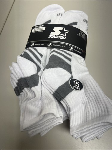STARTER Dri-Star Men's Extended Quarter Socks 15 Pack size 6-12 | eBay