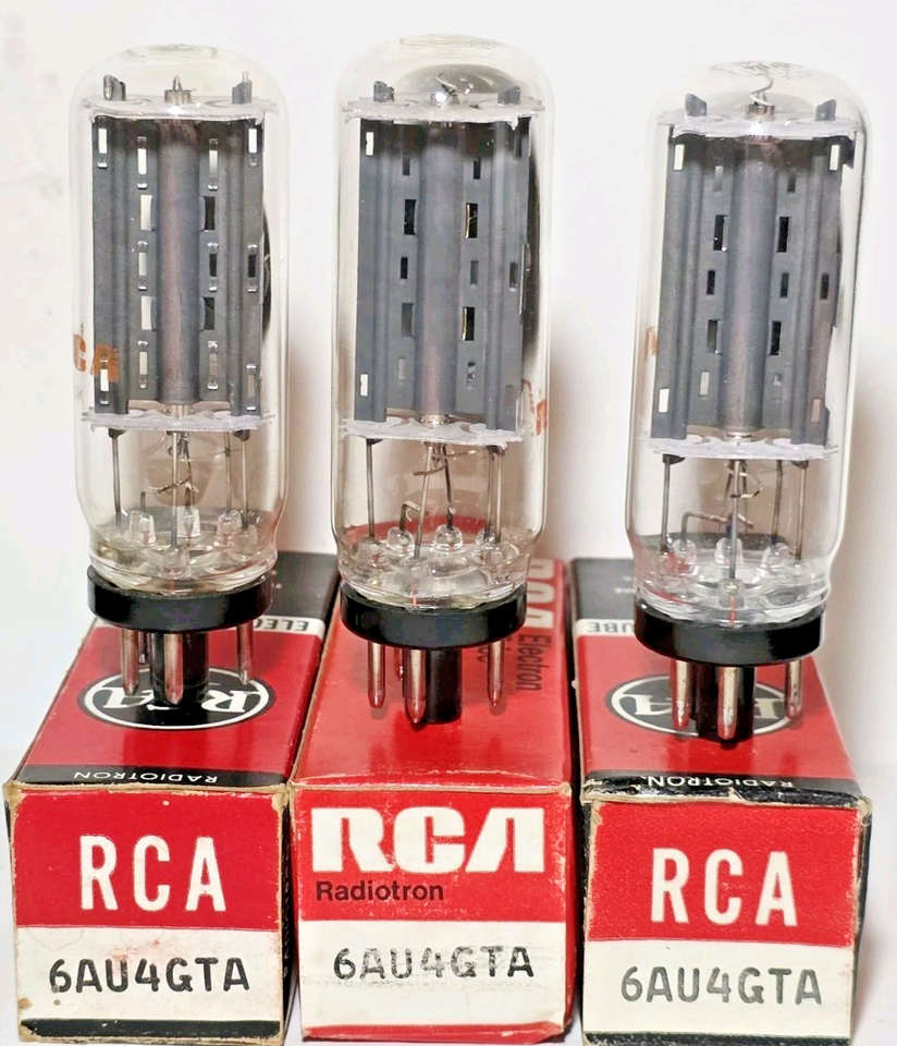 3 RCA 6AU4GTA Coin Base Vacuum Tubes Tested NOS ON TV - 7 | eBay