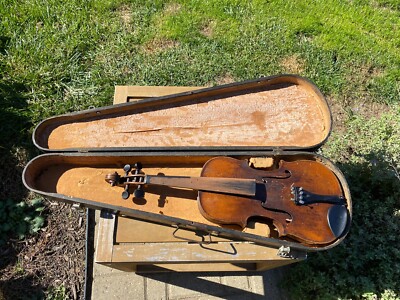 Antique Vintage HOPF 4/4 Full Size Violin With GSB Case For Restore ...