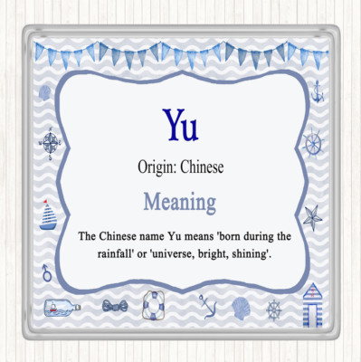 Yu Name Meaning Drinks Mat Coaster Nautical | eBay UK