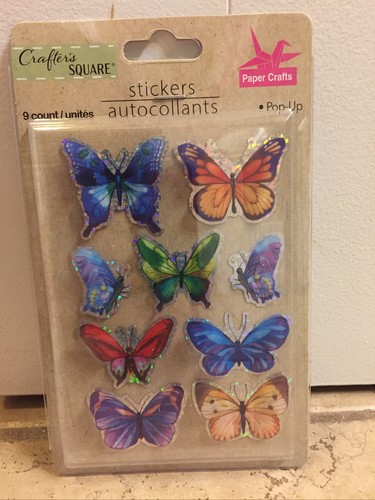 Crafters Square Bright multi color 3-D butterfly stickers | eBay