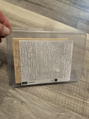 2005 Stampin' Up! Weathered TREE BARK Wood In Mounted Rubber Stamp ...