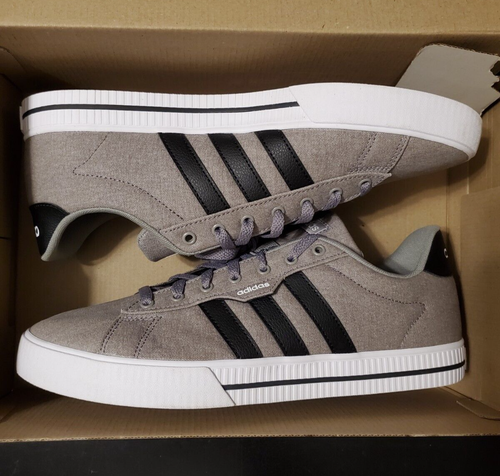 Adidas Daily 3.0 Dove Grey Core Black Mens 12 Casual Skateboarding ...