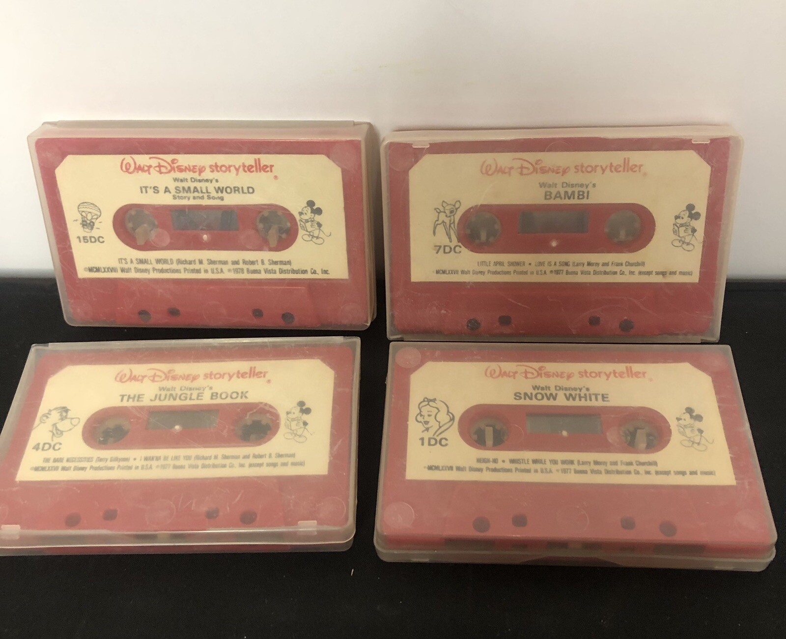 Walt Disney Storyteller 4 Cassettes Bambi,Jungle Book,Small World,Snow ...