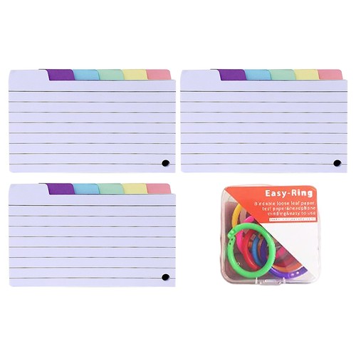 With Binder Ring Learning Revision Tabbed Colourful Note Taking Index ...