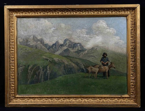 Ernst VOGEL (1894-?) Il Pastore Halberstadt Germania Darmstadt Alpi ...