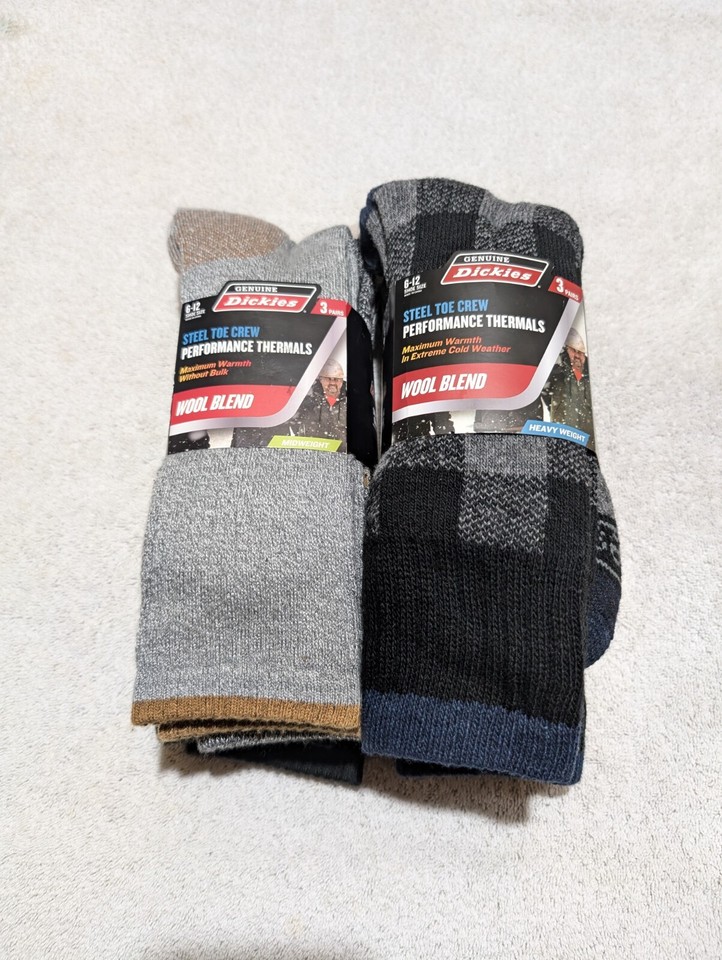 Dickies Heavy Duty Steel Toe Thermal Socks - 4 Packs - 12 Pairs - New ...