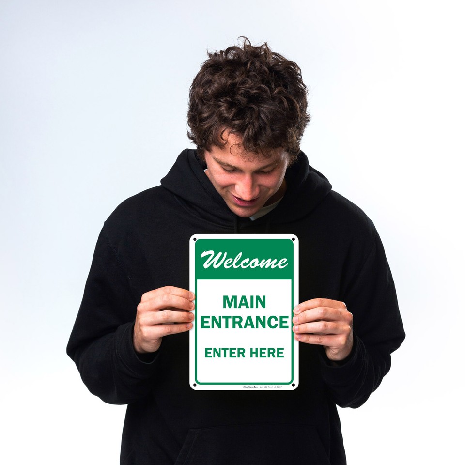 Main Entrance - Enter Here Sign, | eBay