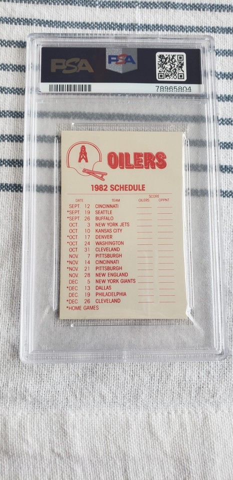 1982 Fleer Team Action Houston Oilers Stickers Logo Card PSA 9 Mint | eBay
