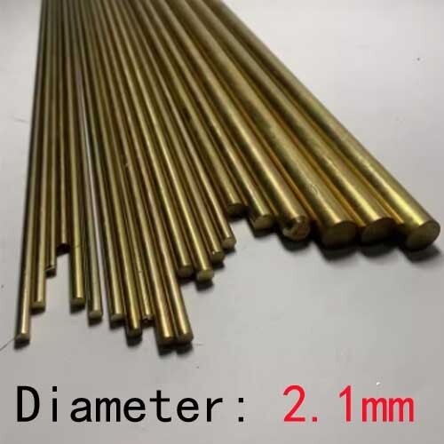 100mm-300mm Length 2.1mm Diameter Brass Rod Solid Round Bar Straight ...