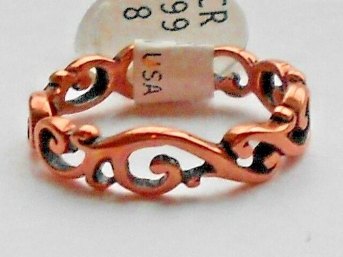NEW SOLID COPPER Filigree Design Women's Band Ring,Sizes 6 thru 9-USA ...