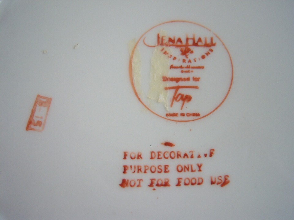 Jena Hall Inspirations decorative floral plate, not for food use, 8 1/8 ...