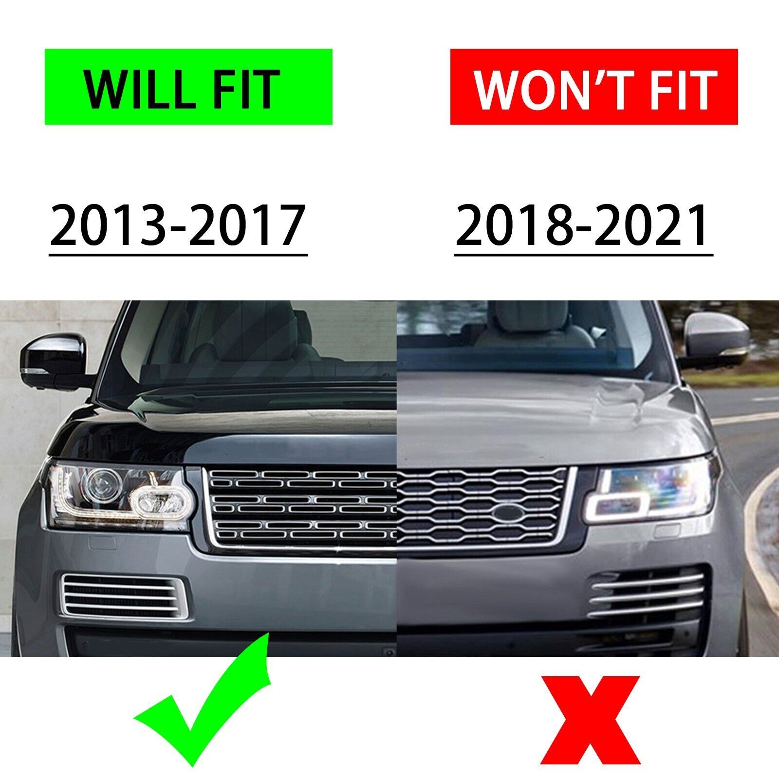 Front Grille Grill For Land Rover Range Rover 2013 2014 2015 2016 2017 ...