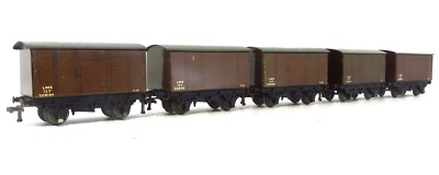 5 x Hornby Dublo 32040 D1 LMS Goods Vans 508194 in LMS Bauxite Livery ...