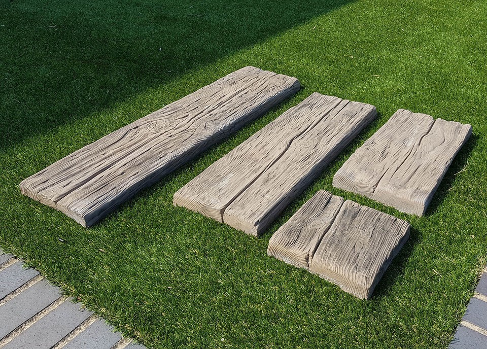 Wood Effect Concrete Garden & Landscaping Sleepers Stepping Stones ...