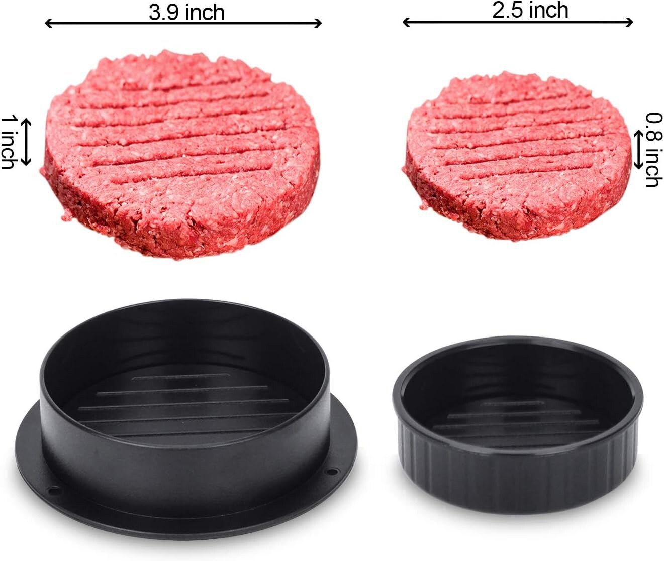 3 IN 1 Stuffed Burger Press Patty Maker Non-Stick Meat Hamburger Patty ...