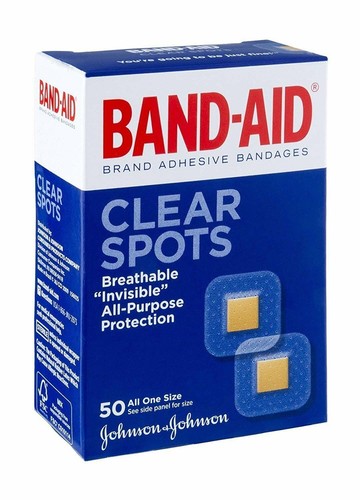 Band-Aid Adhesive Bandages Clear Spots All One Size 50 Count Pack of 6 ...