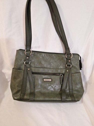 KOLTOV Womens Green & Floral Hand Bag Silver Hardware | eBay