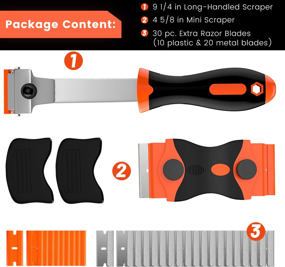 Razor Scraper, 2 PCS Razor Scraper Tool for Removing Label ...